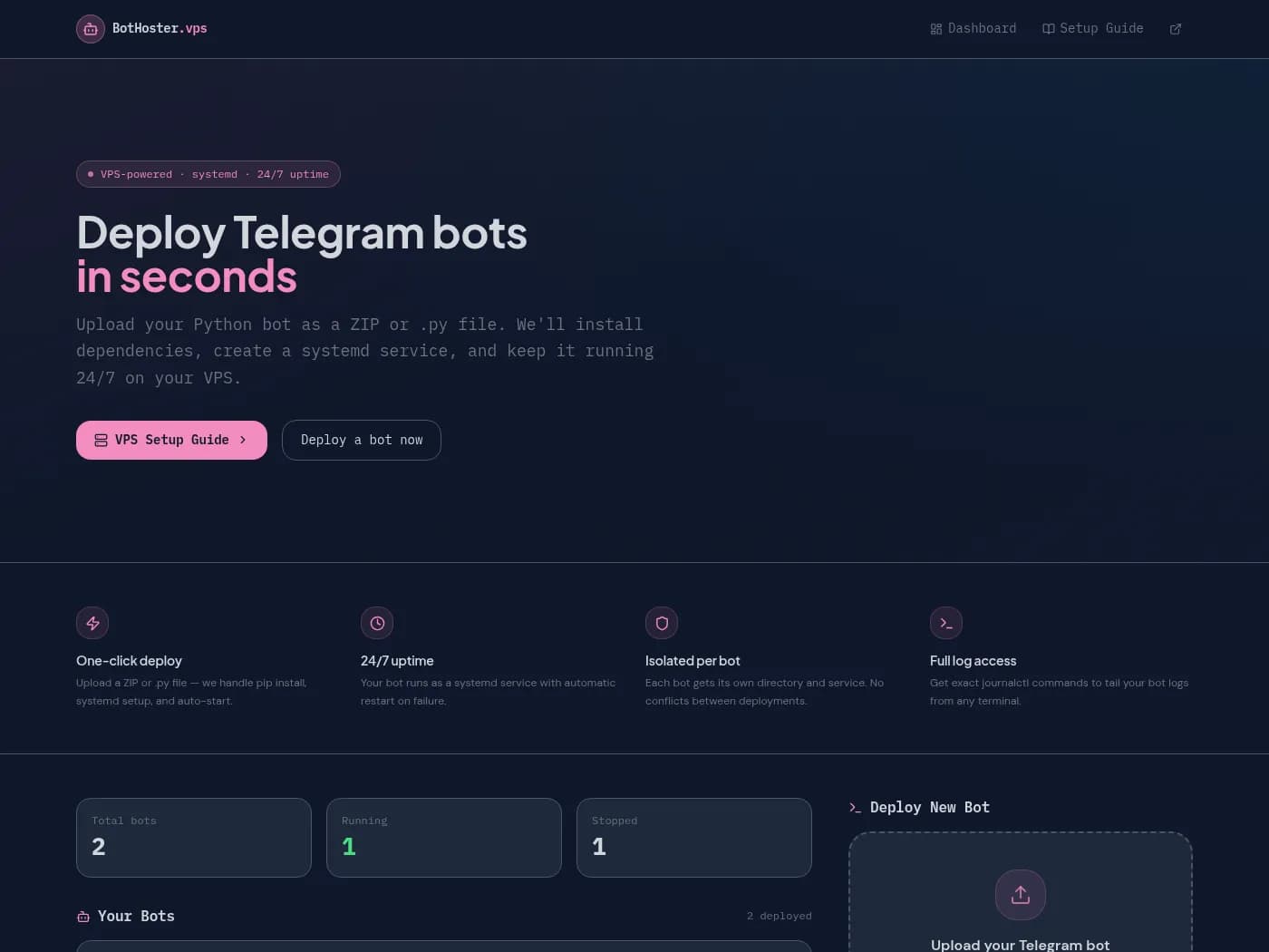 Telegram Bot Hoster