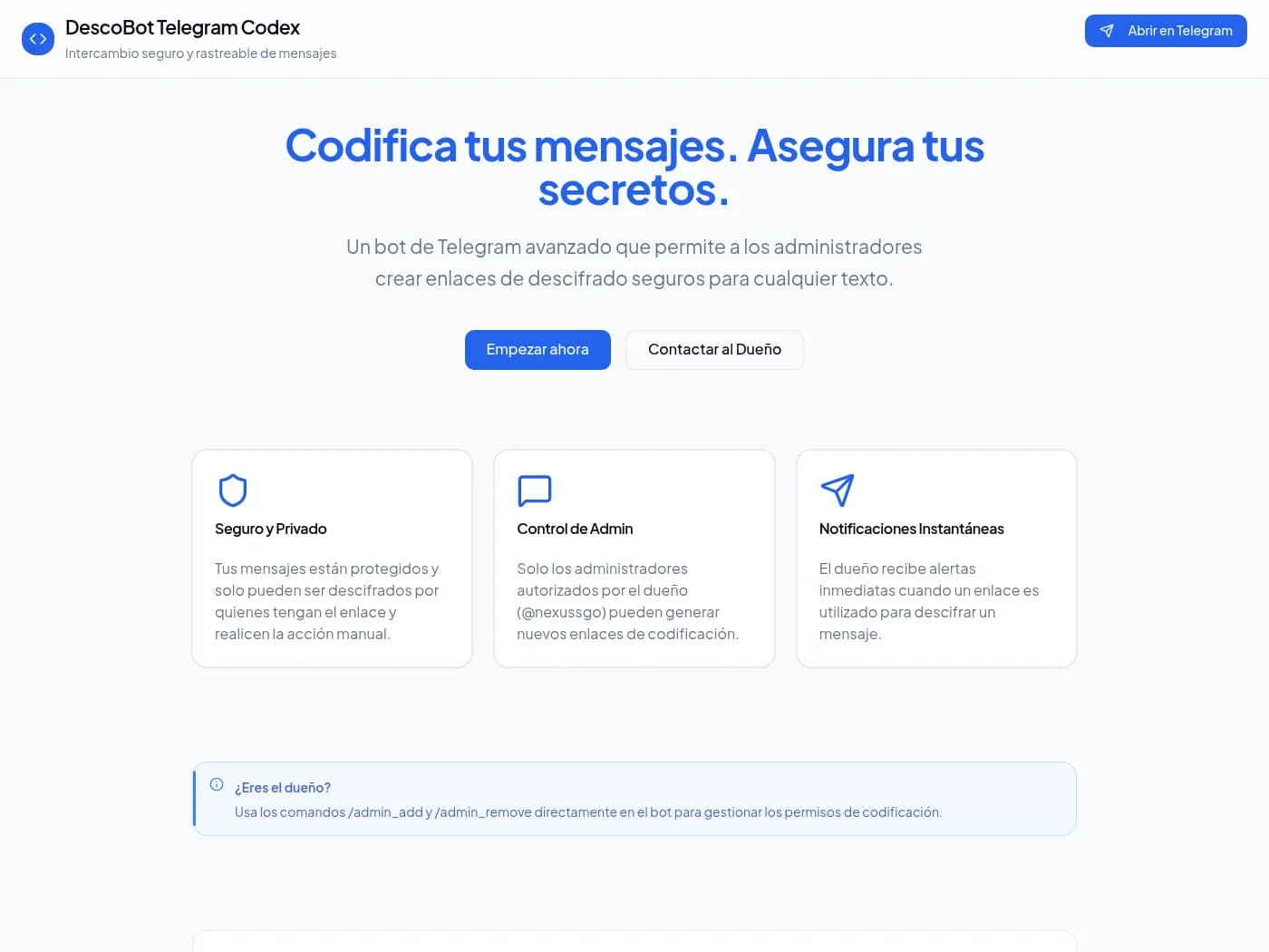 DescoBot Telegram Codex