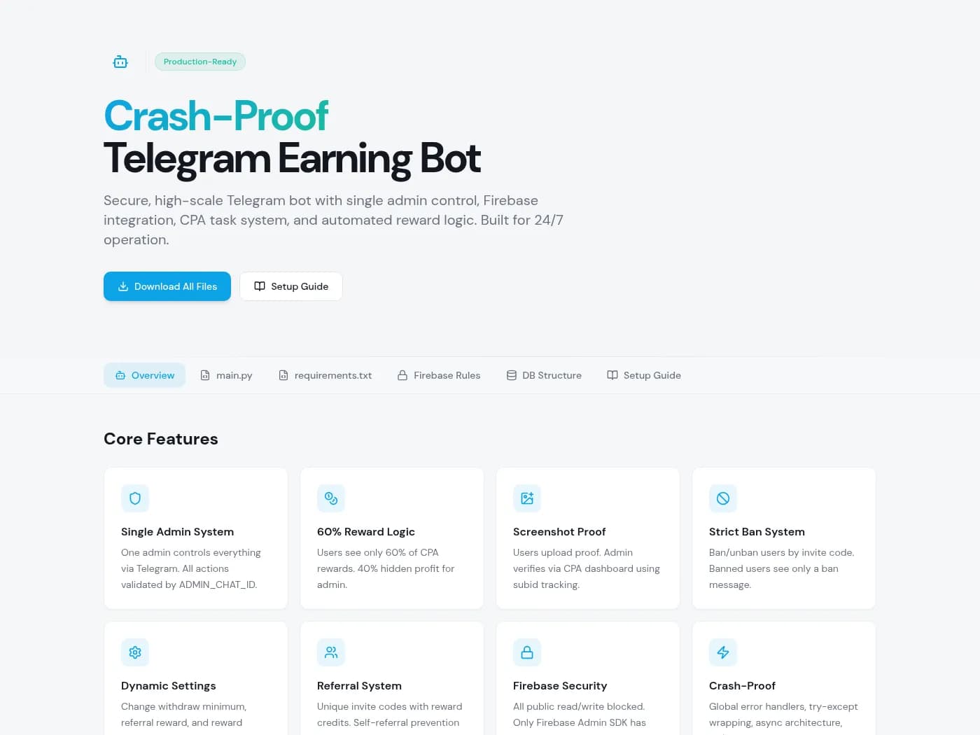 Crash-Proof Telegram Earning Bot