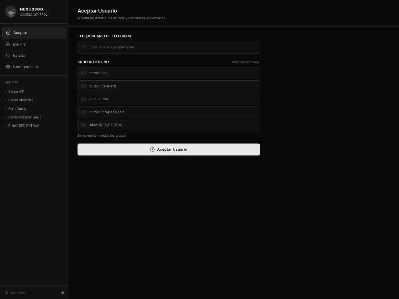 Telegram Group Access Bot
