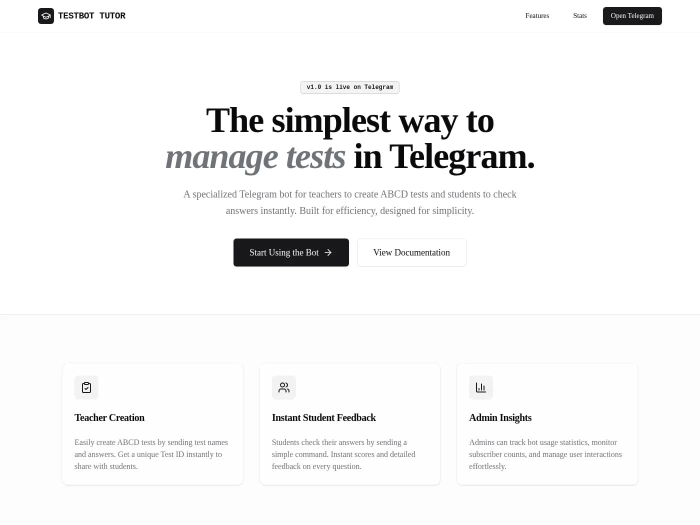 TestBot Tutor