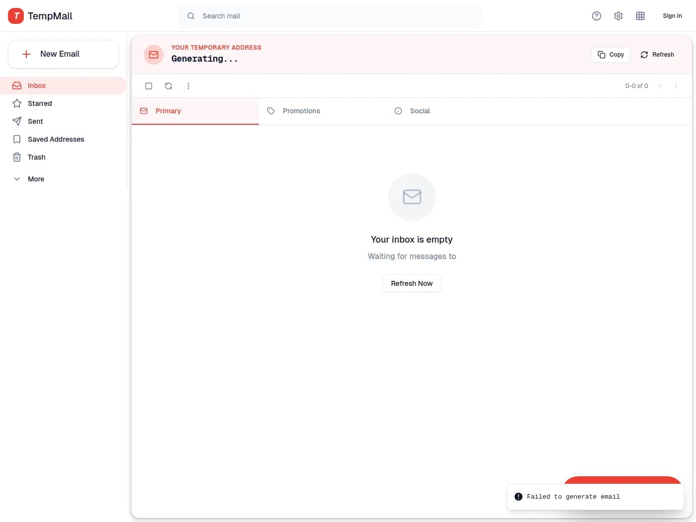 Temp Gmail Provider