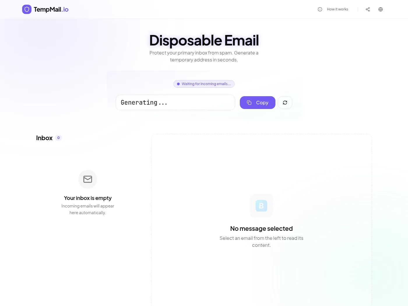 TempMail Modern Web