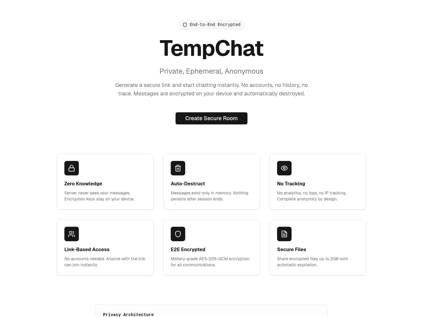 TempChat: Private Ephemeral Chat