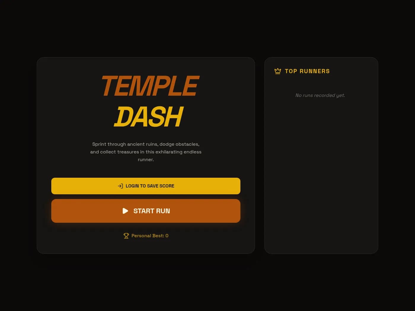 Temple Dash Game