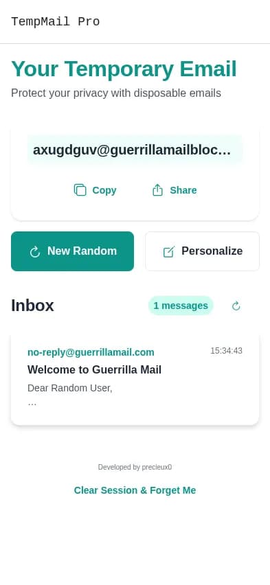 Custom TempMail Android