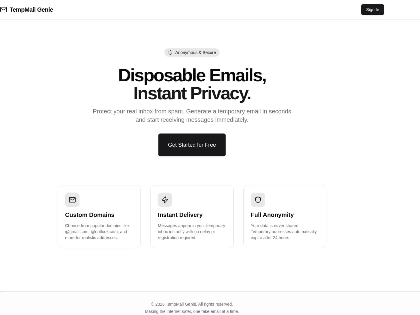 TempMail Genie
