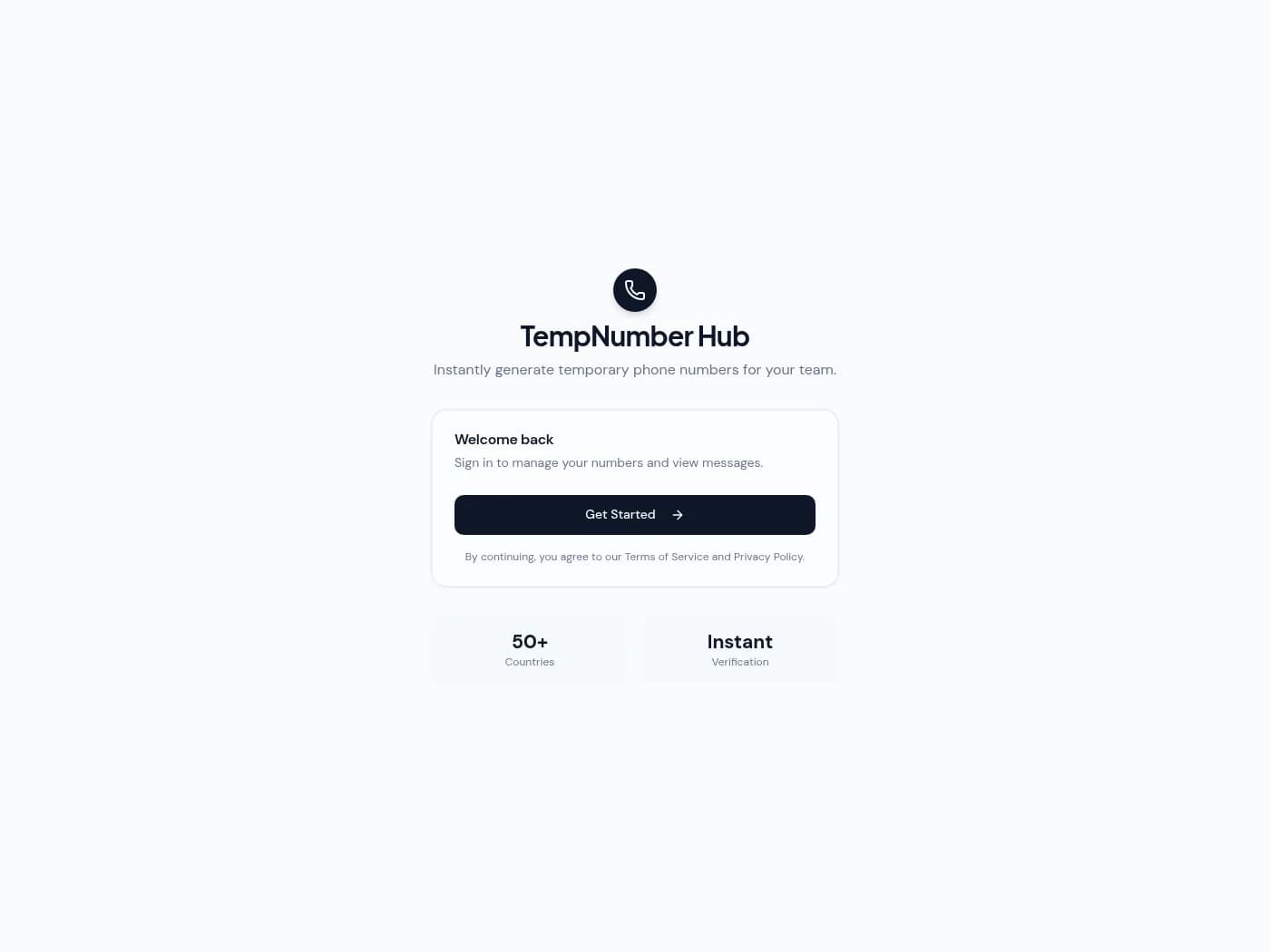 TempNumber Hub