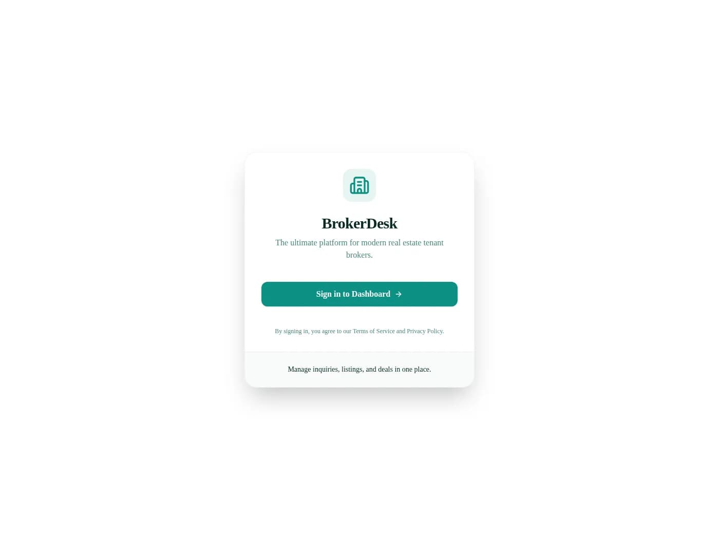 Tenant Broker Desk
