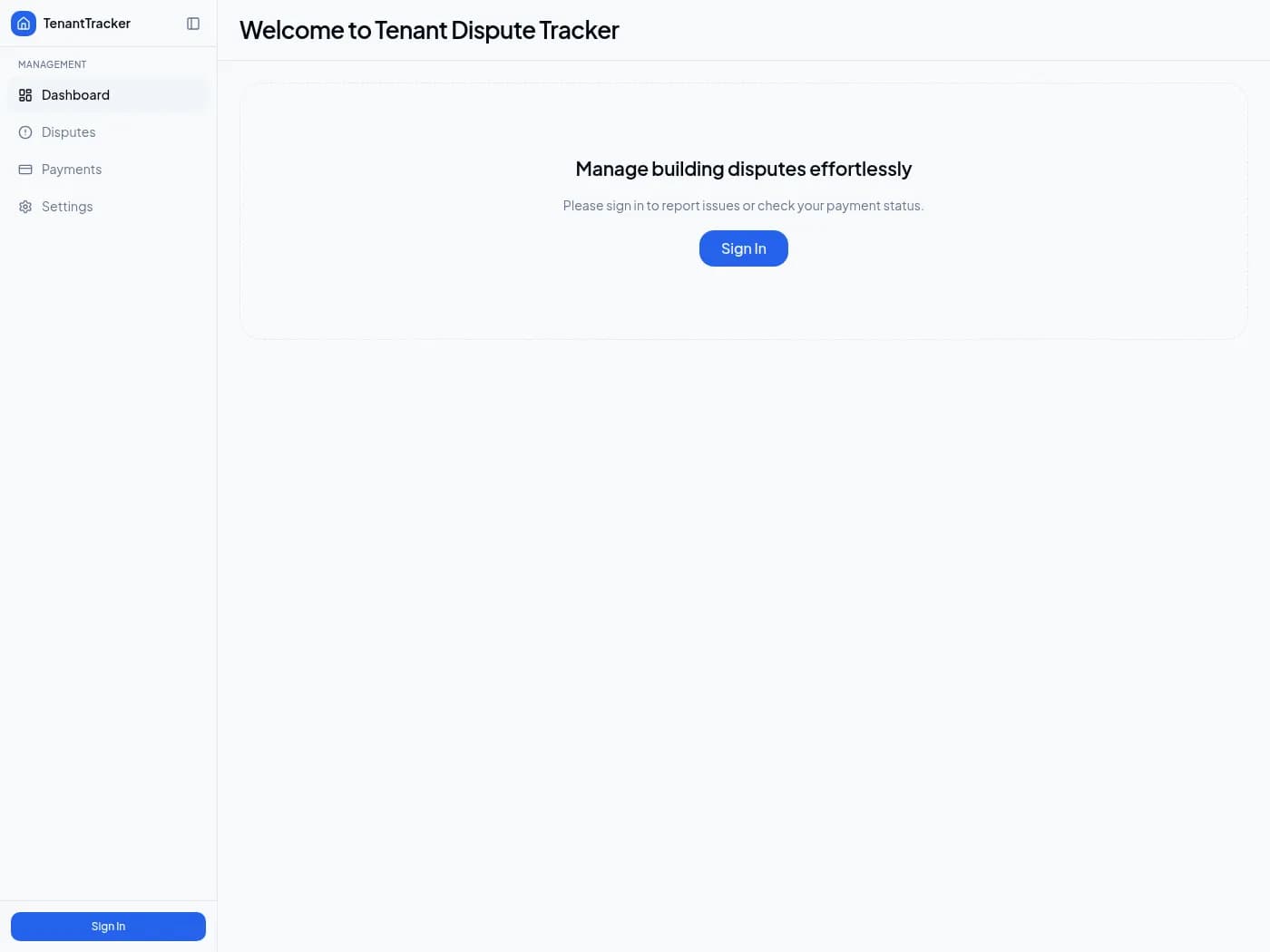 Tenant Dispute Tracker