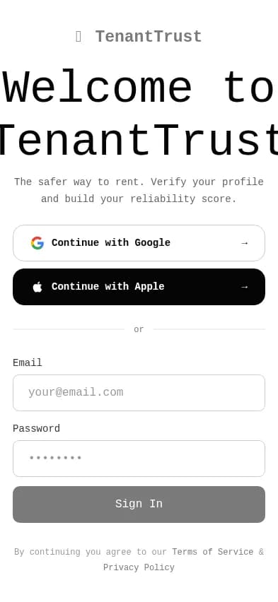 TenantTrust Profile Portal