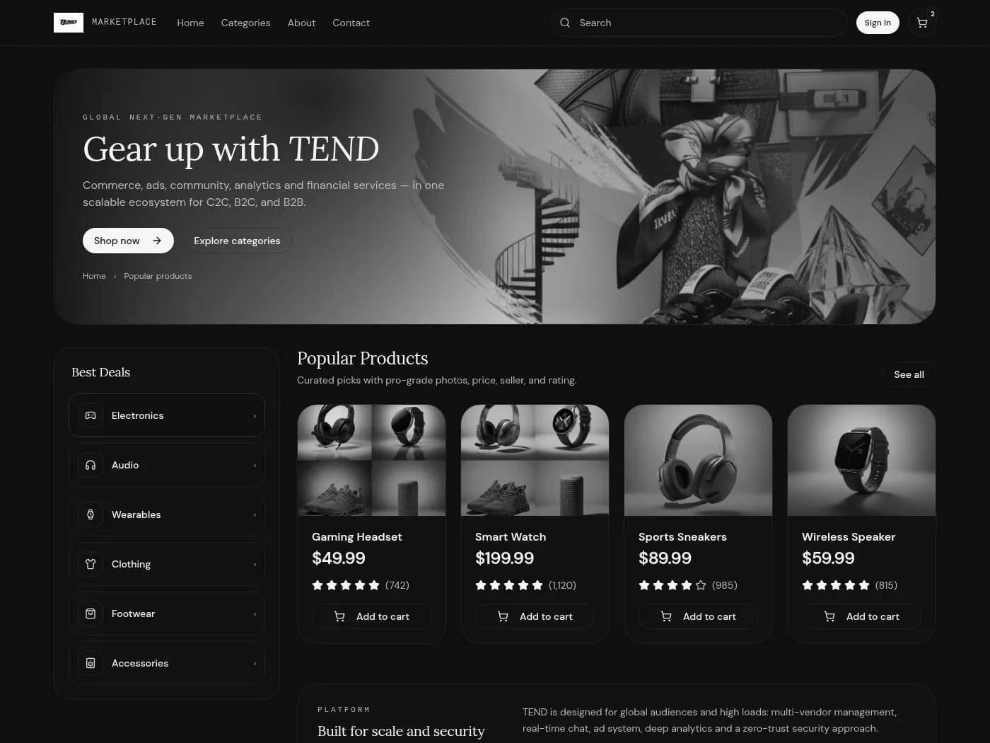 TEND Marketplace Platform