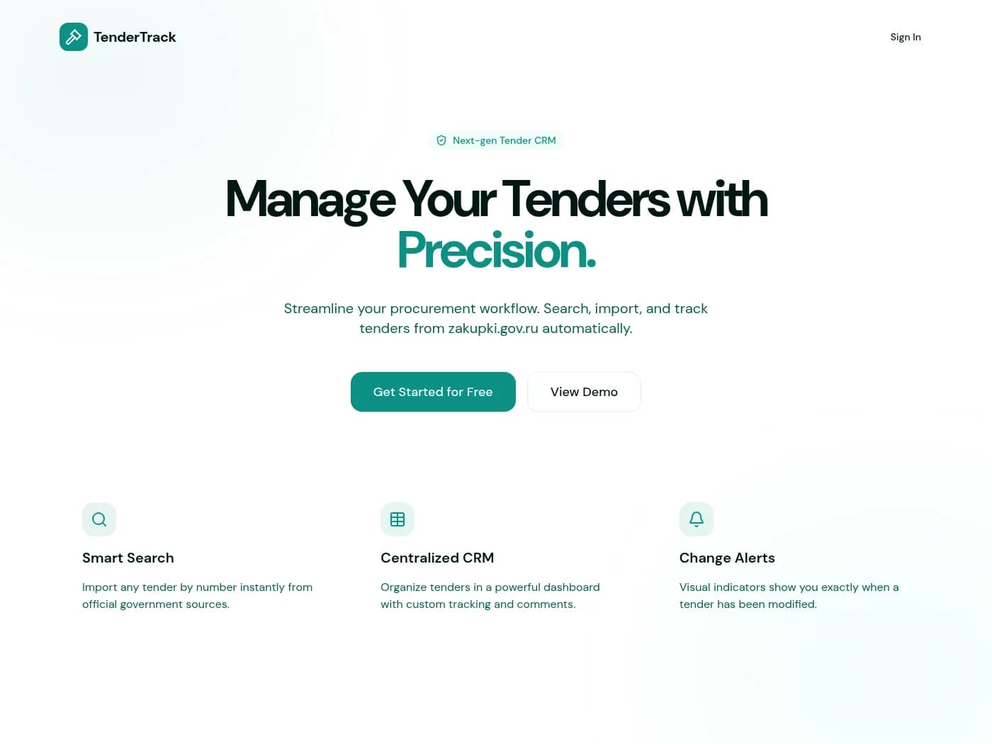 TenderTrack CRM
