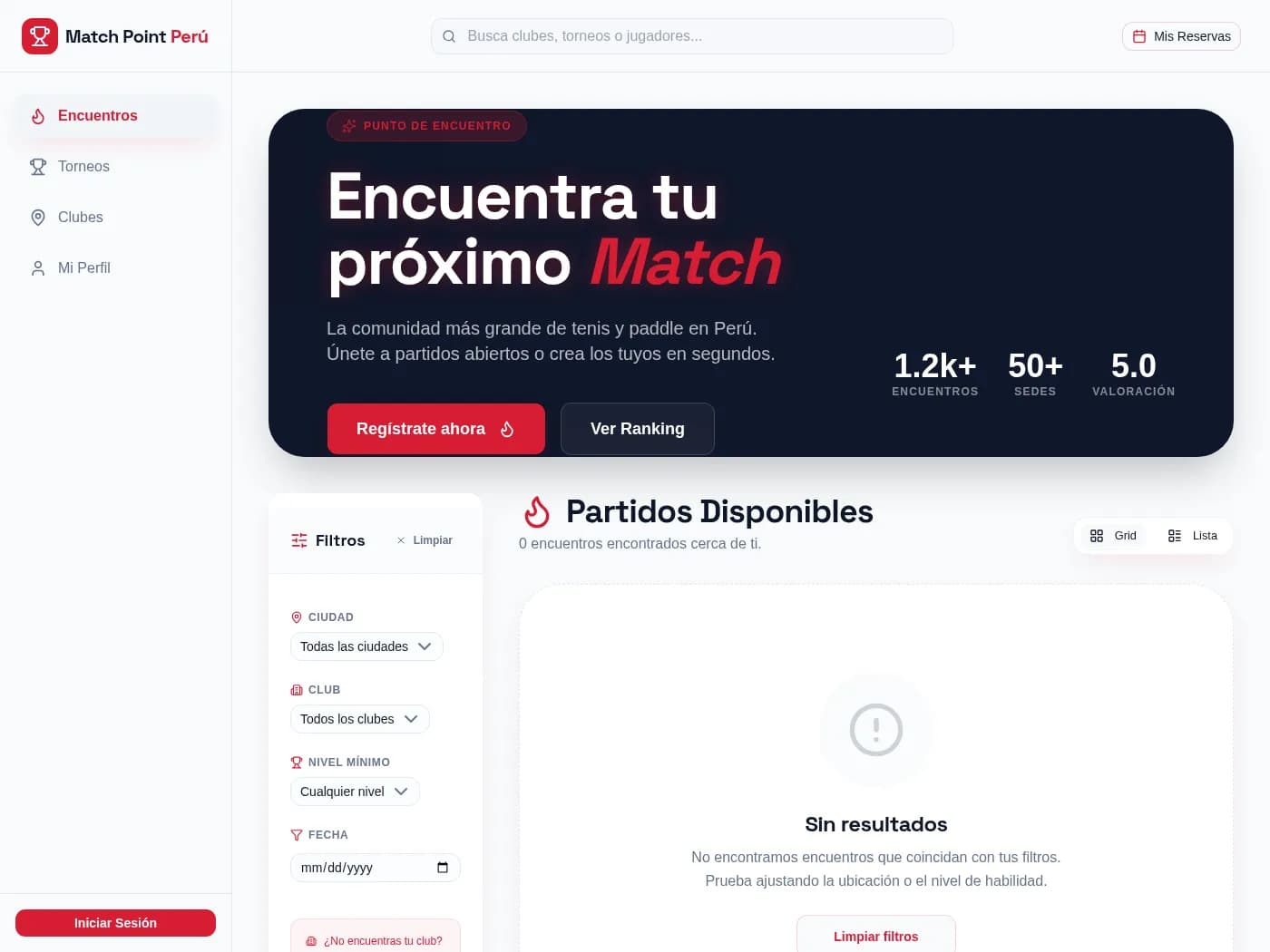 Tenis Matchmaking Hub