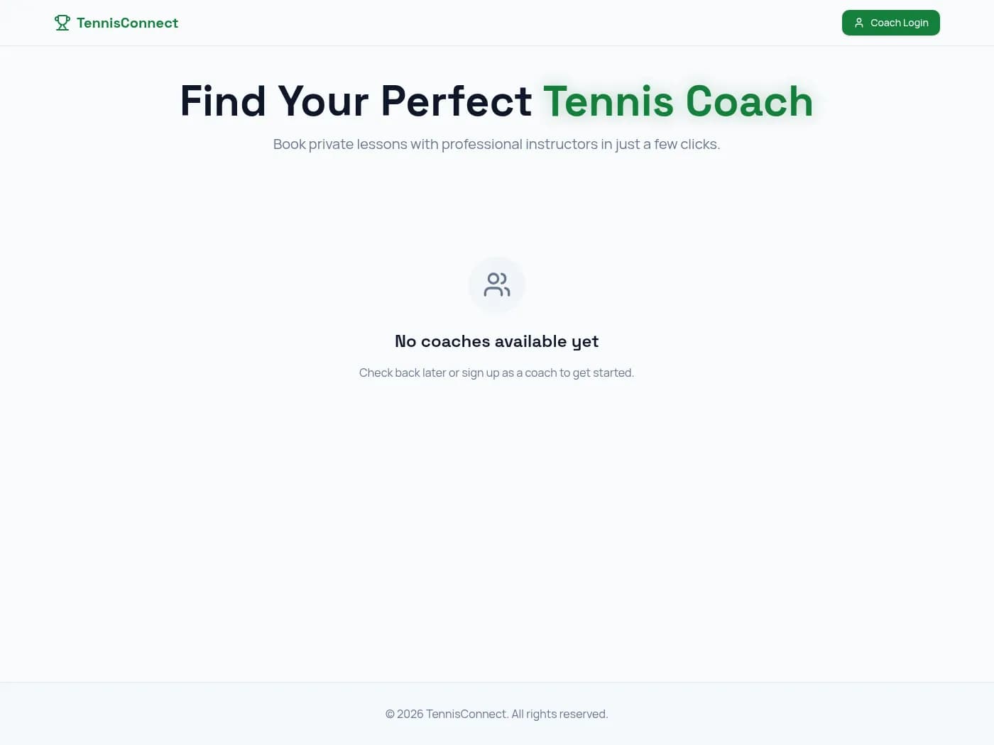 Tennis Coach Booking
