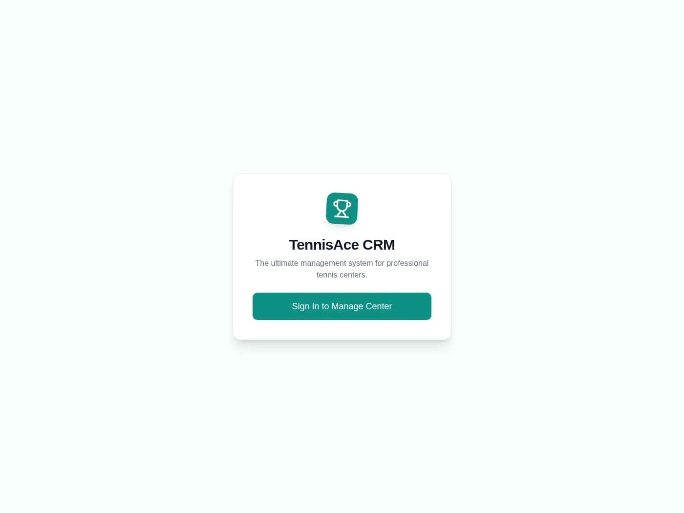Tennis Center CRM