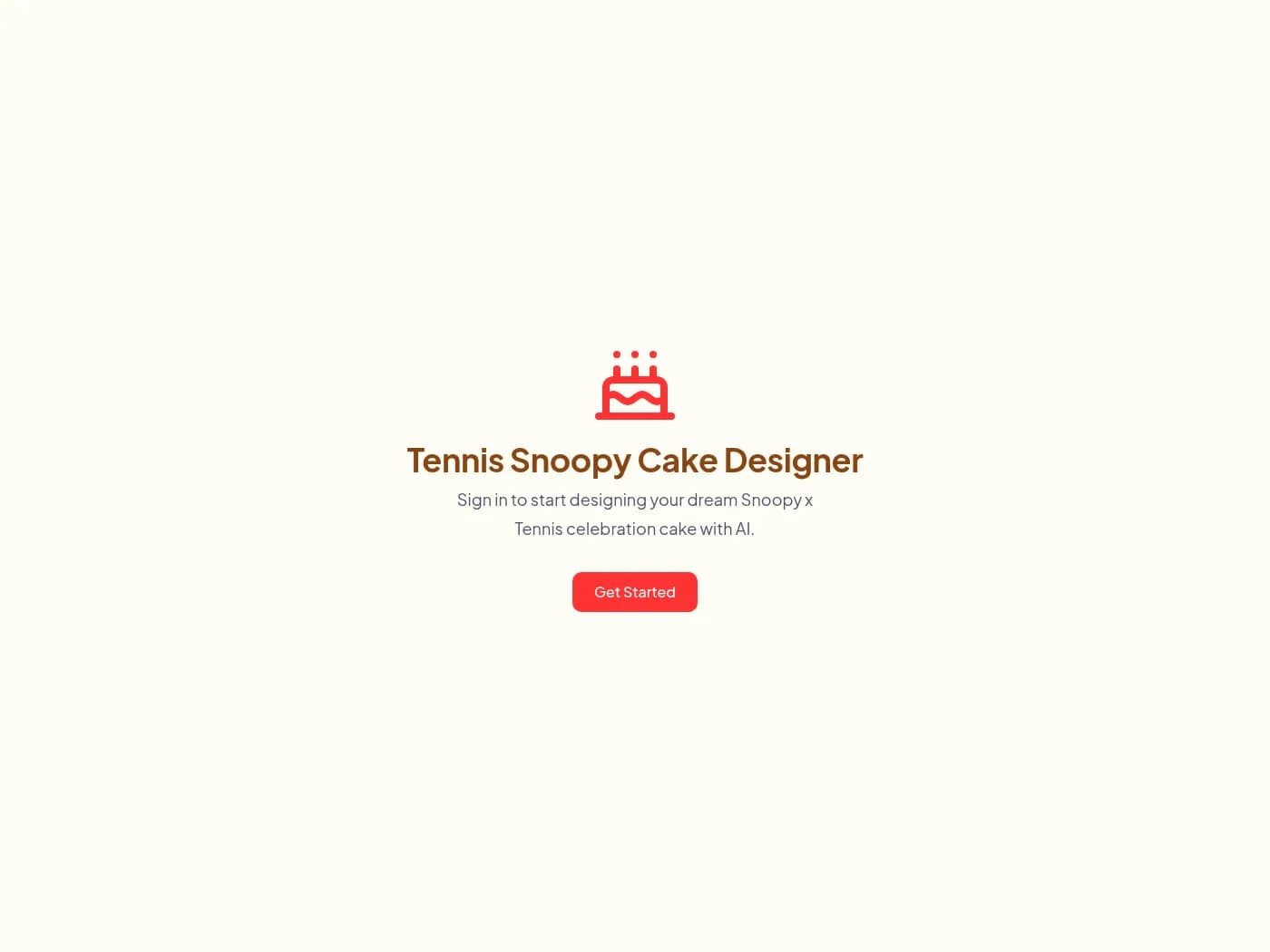 Tennis Snoopy Cake Designer