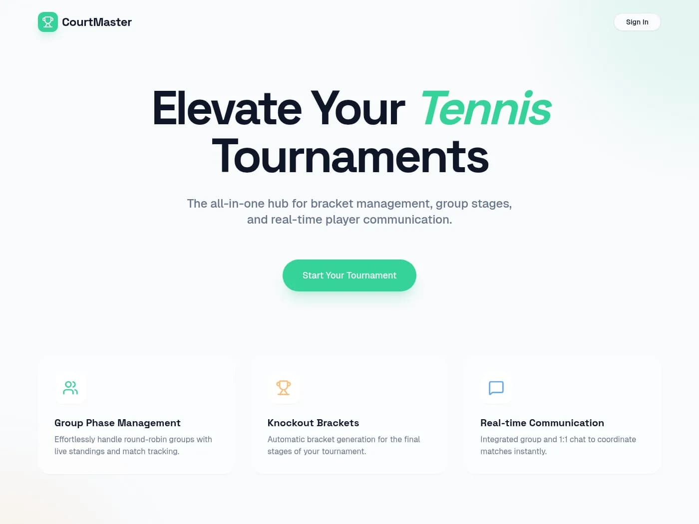 Tennis Tournament Hub