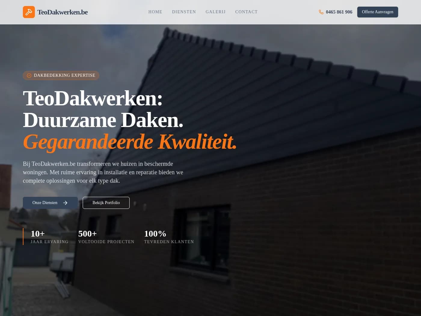 TeoDakwerken Roofing Site