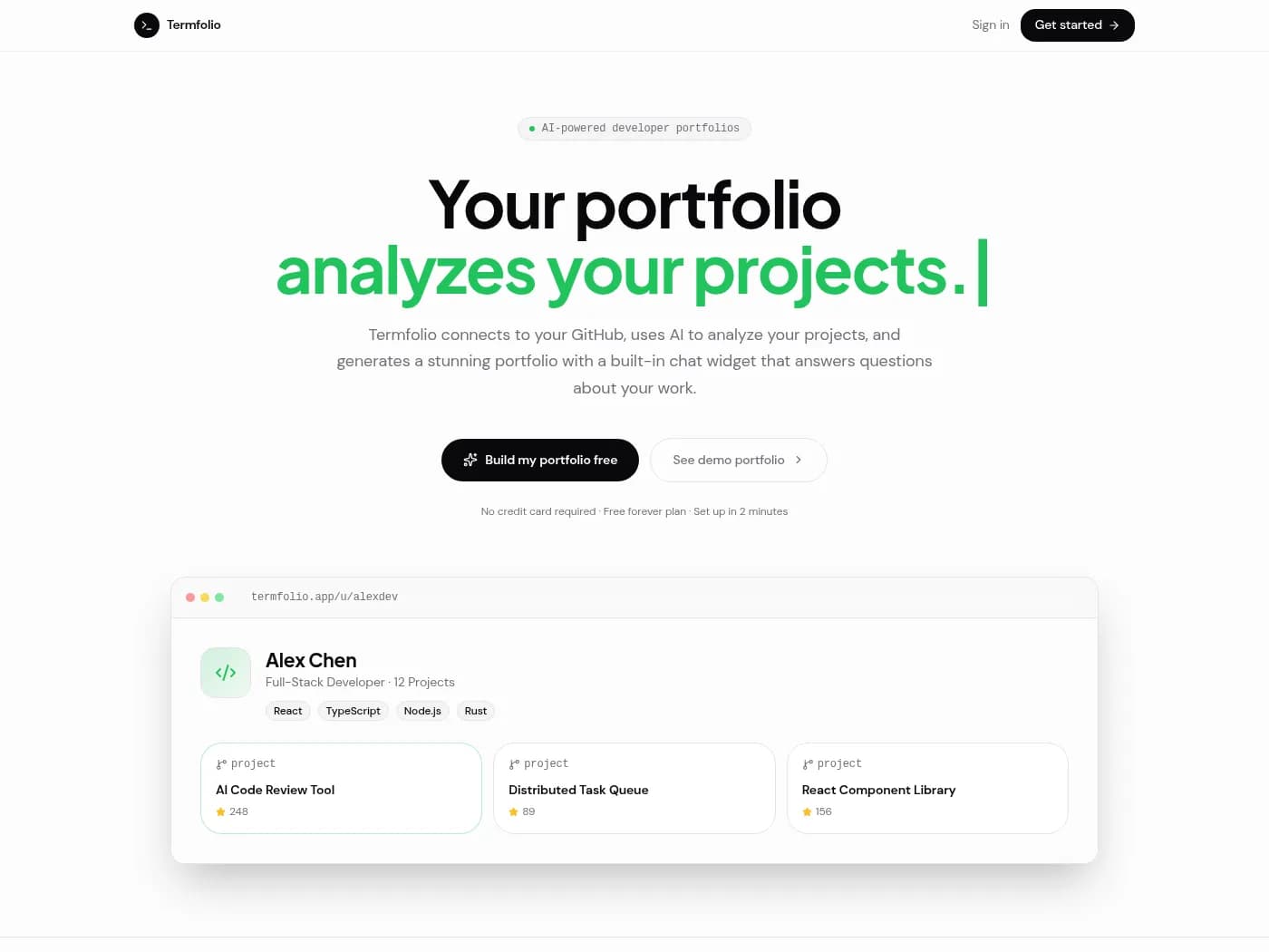 Termfolio AI Portfolio SaaS