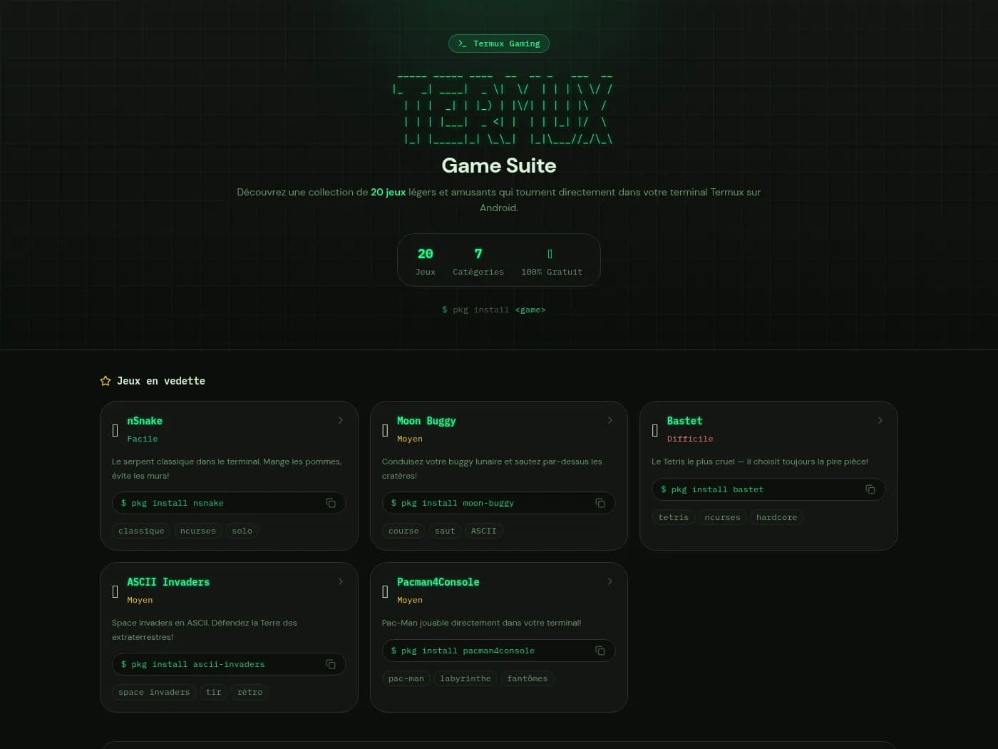 Termux Game Suite