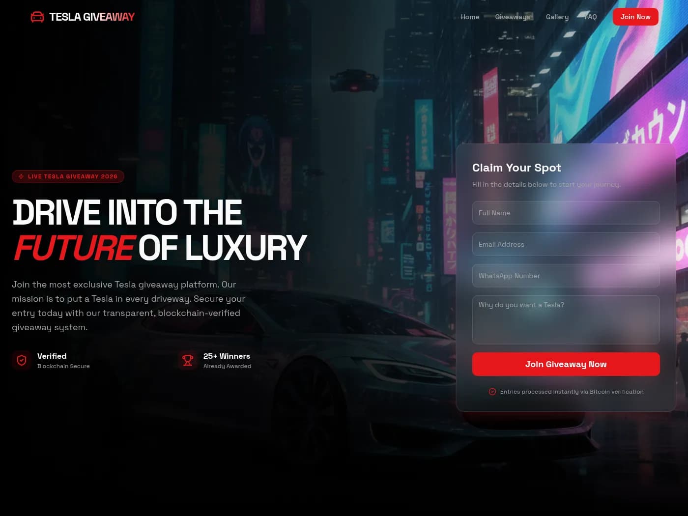 Tesla Giveaway Hub