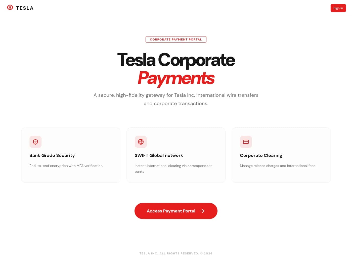Tesla Payment Showcase