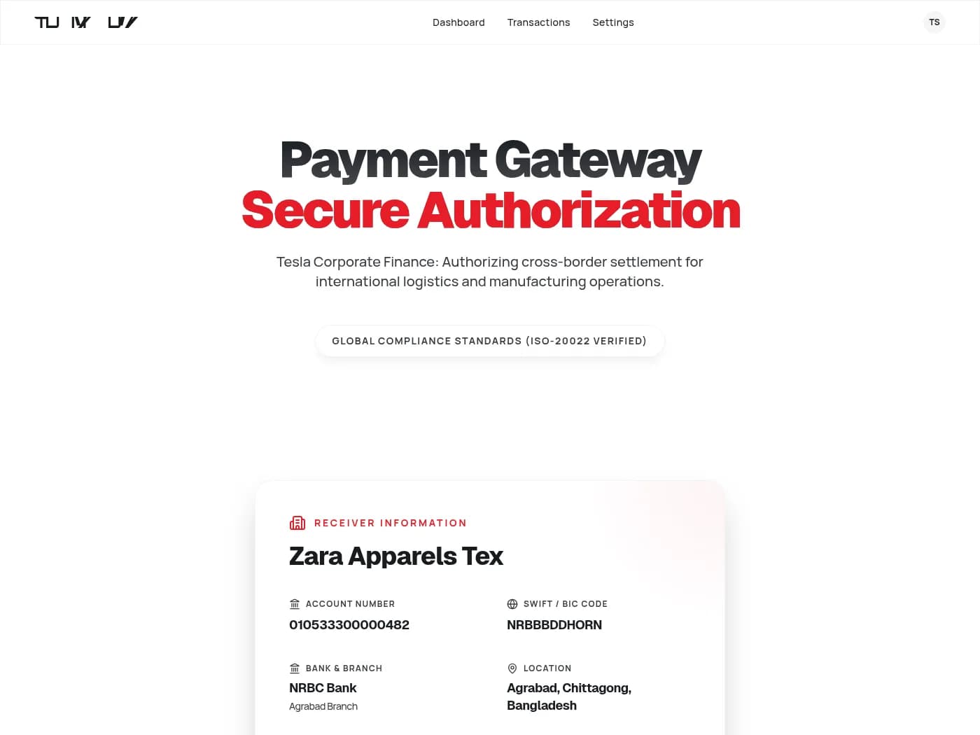Tesla Payment Showcase