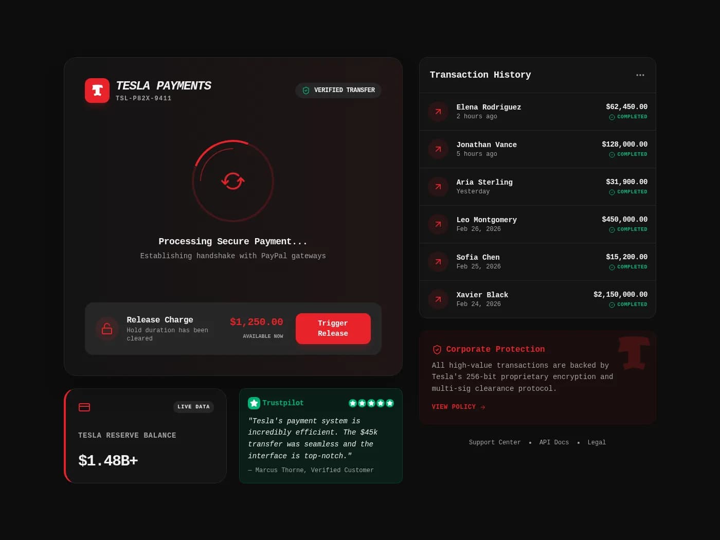Tesla Payment Showcase