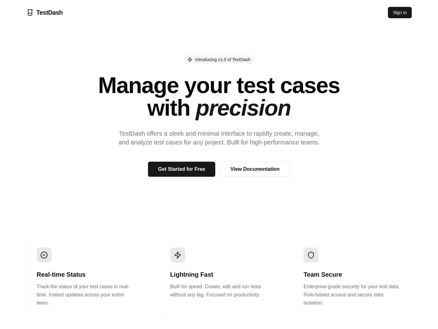 Test Dashboard