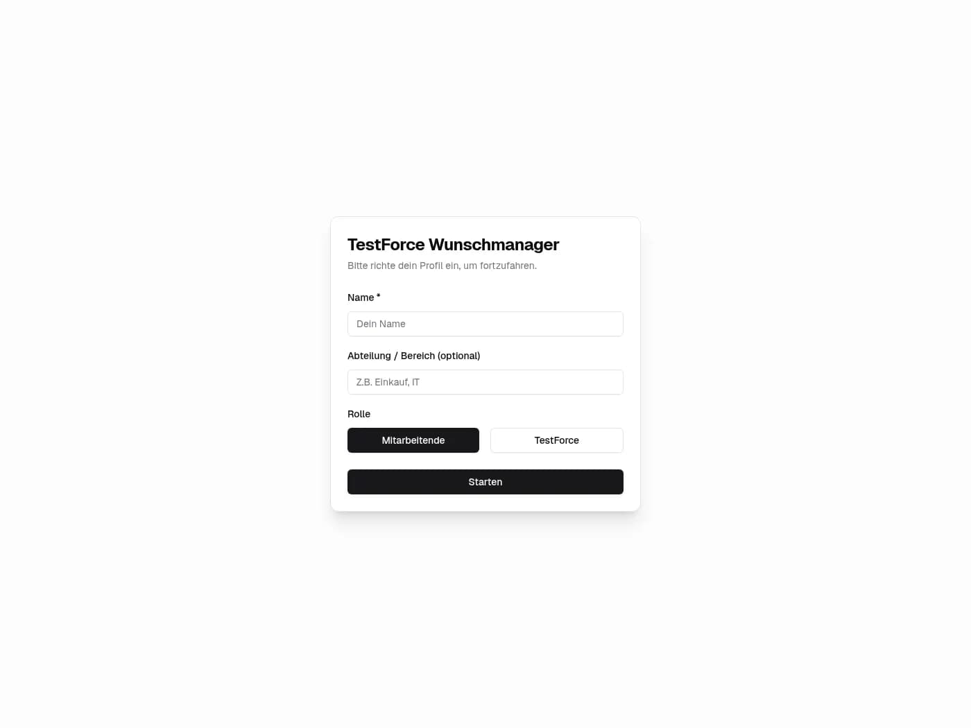 TestForce Wunschmanager