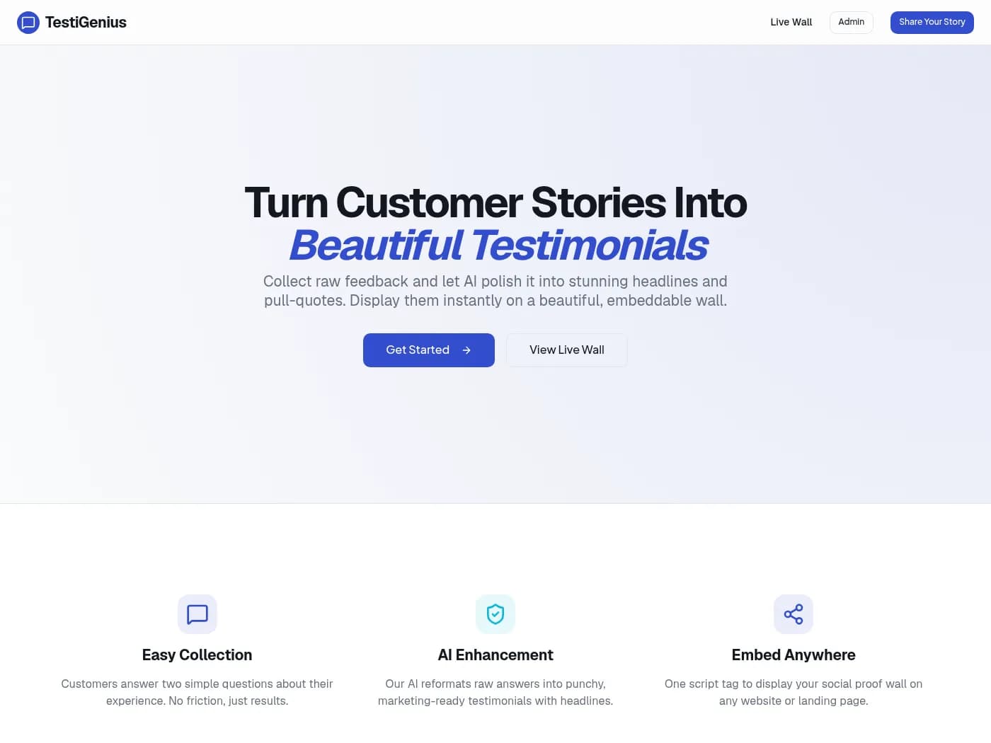 TestiGenius Wall