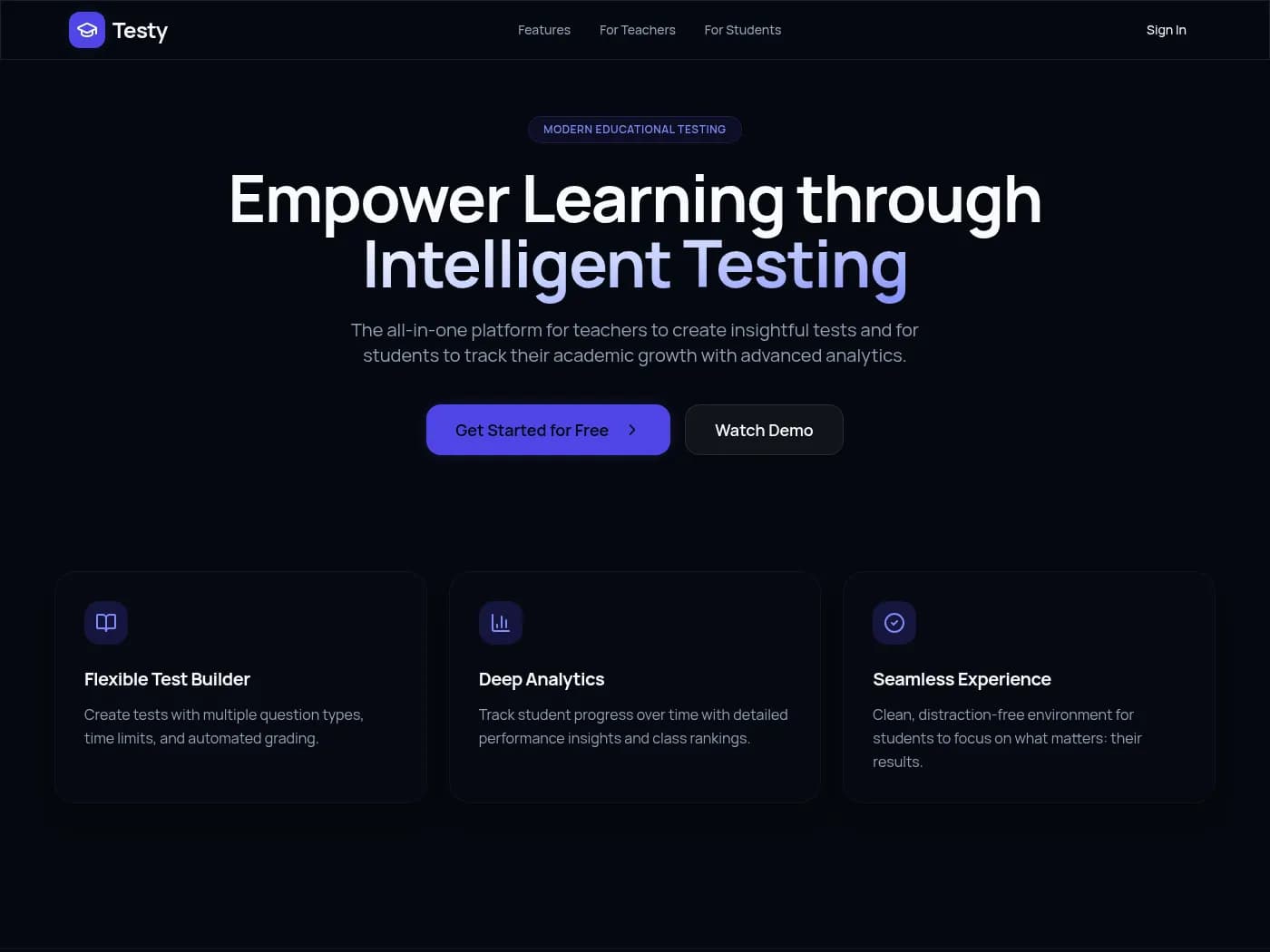 Testy - Educational Testing SaaS