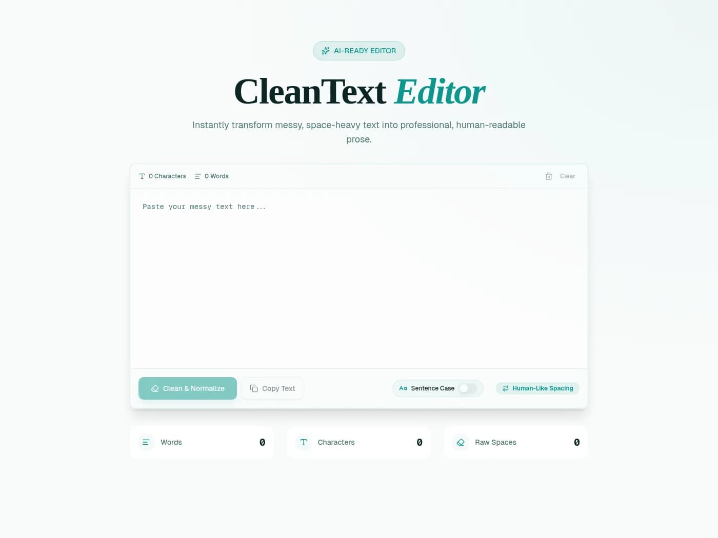 CleanText Editor