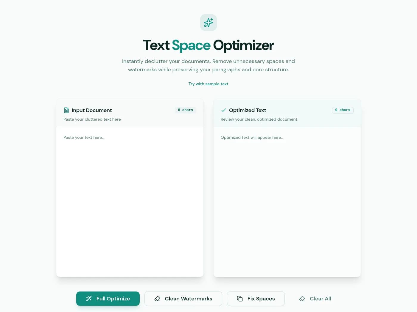 Text Space Optimizer