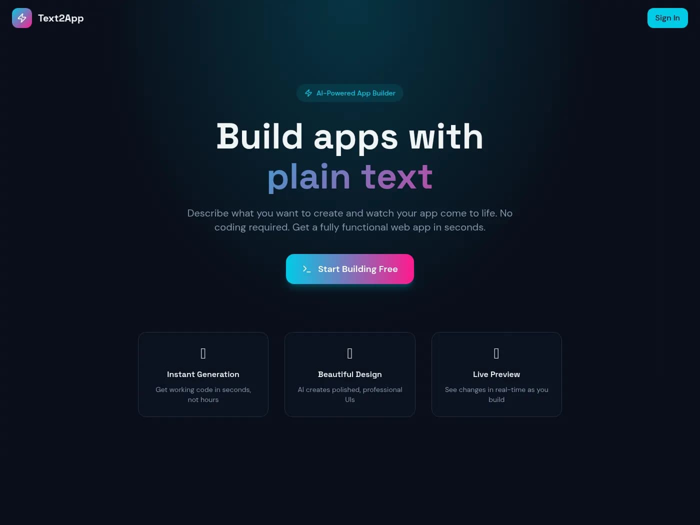 Text2App Builder