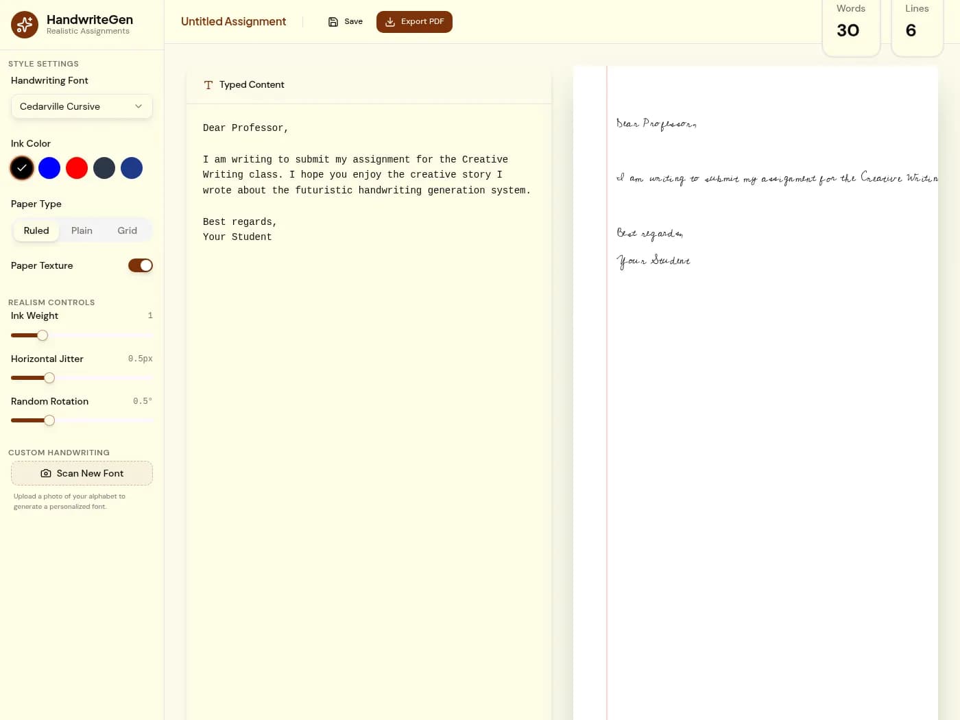 HandwriteGen Web App