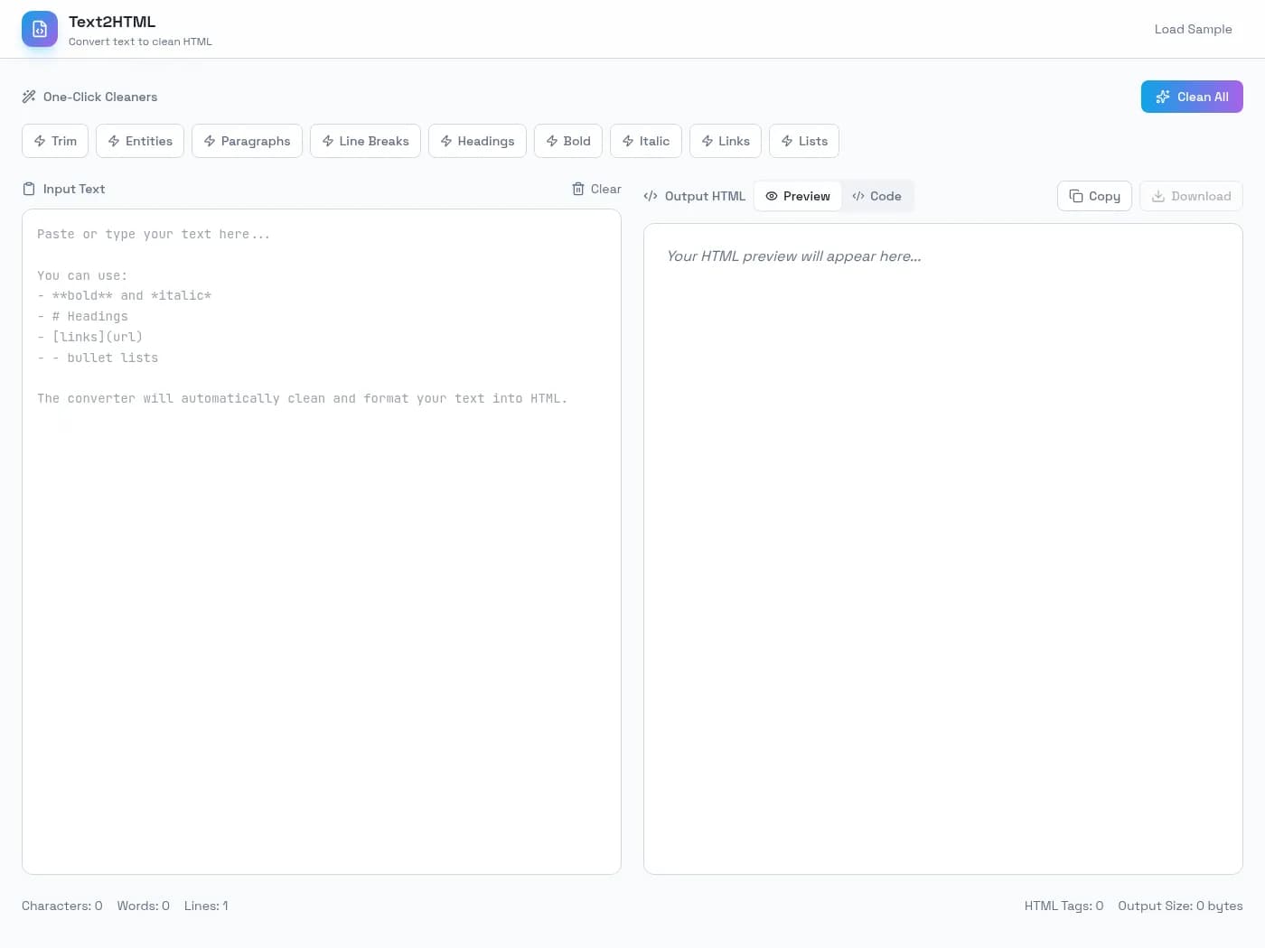 Text2HTML Converter