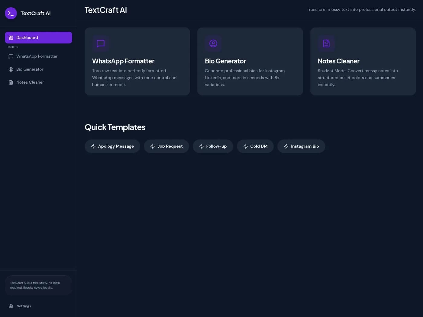 TextCraft AI