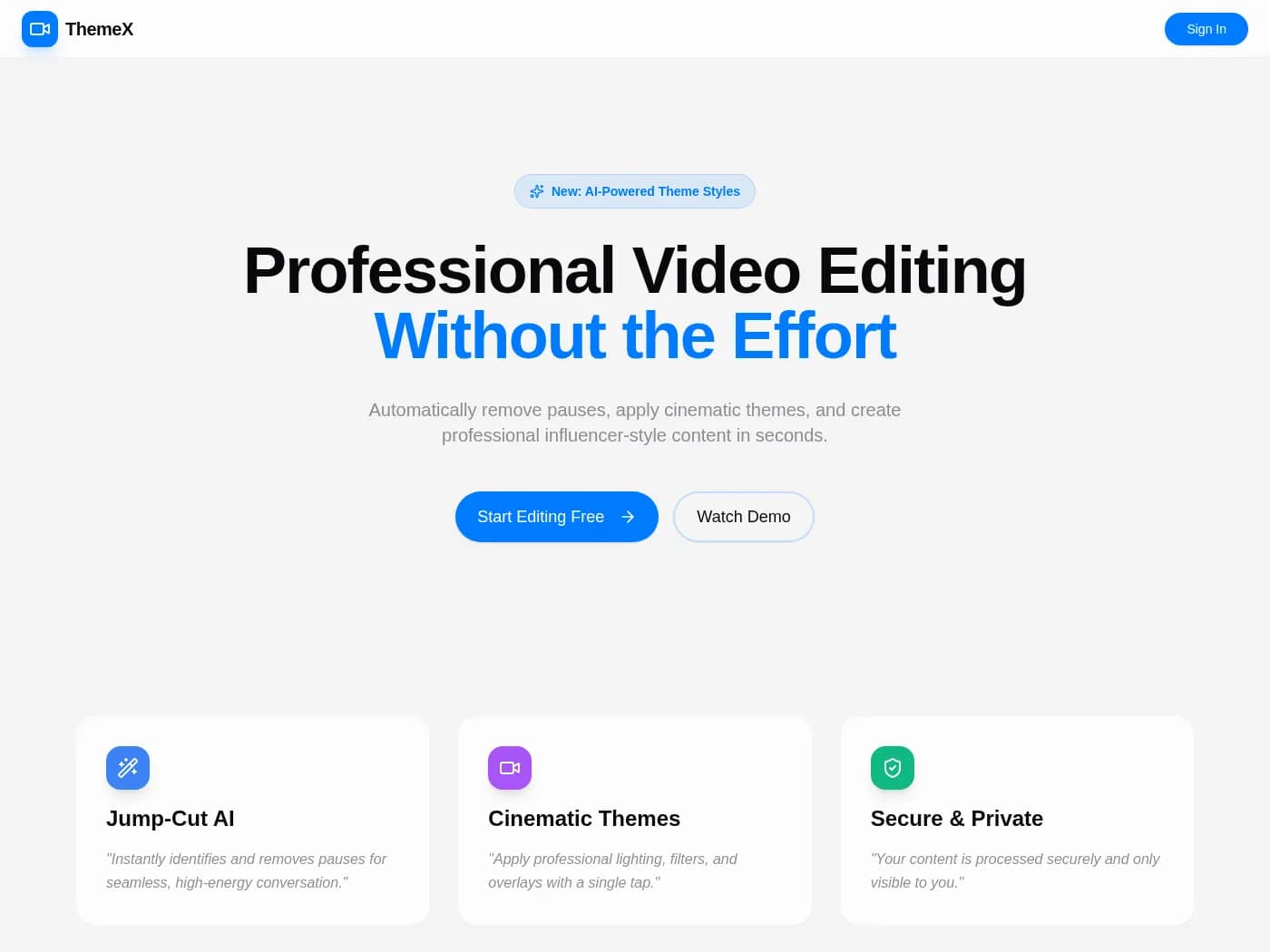 ThemeX Video Editor