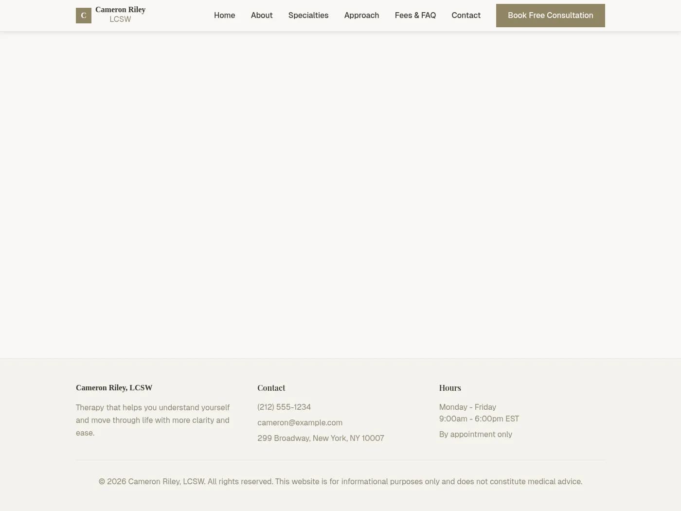 Cameron Riley Therapy Site