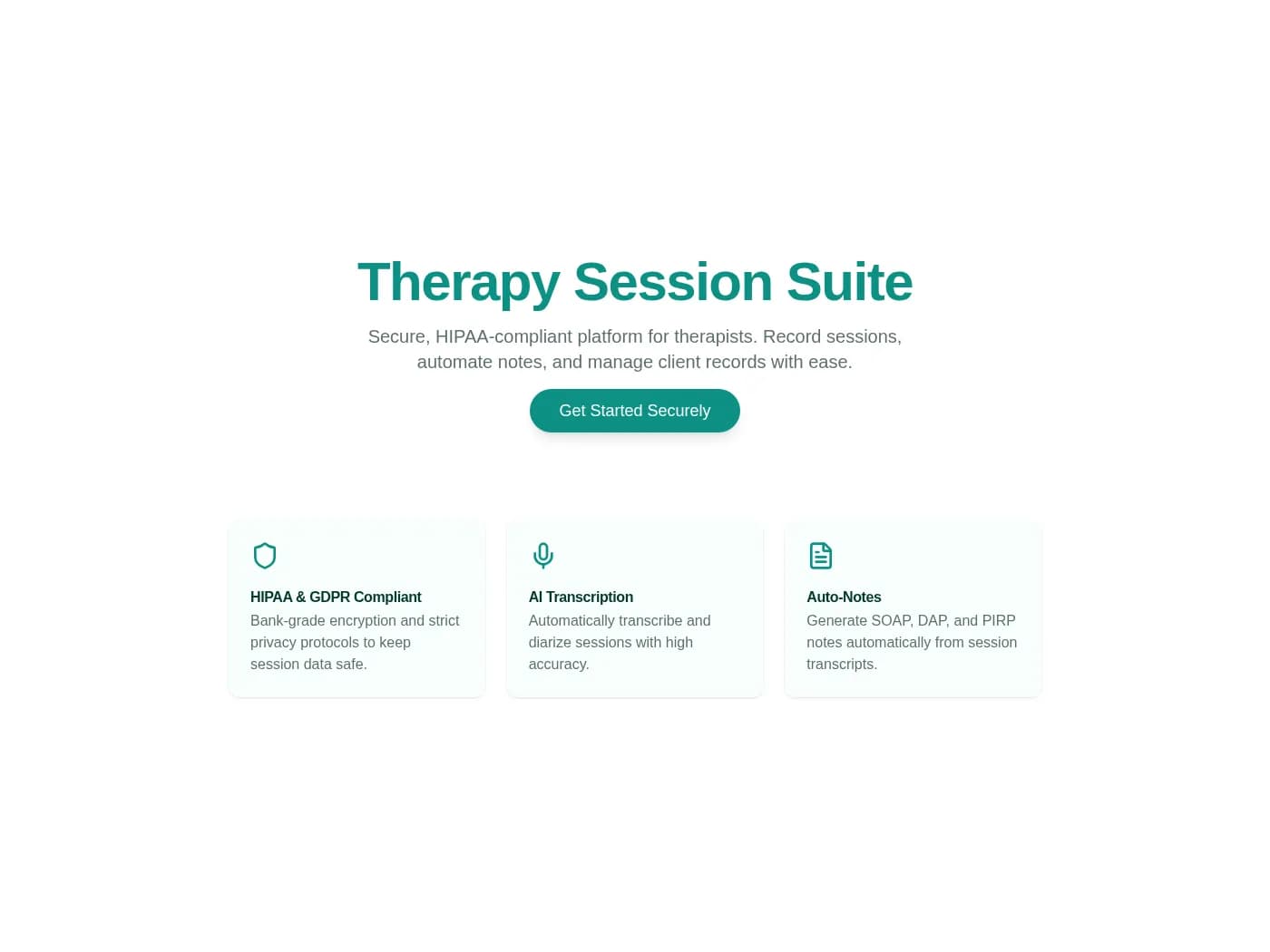 Therapy Session Suite