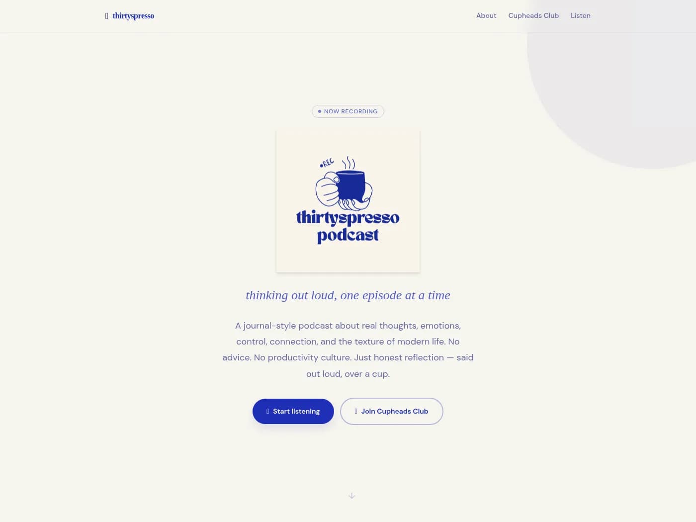 Thirtyspresso Podcast Site