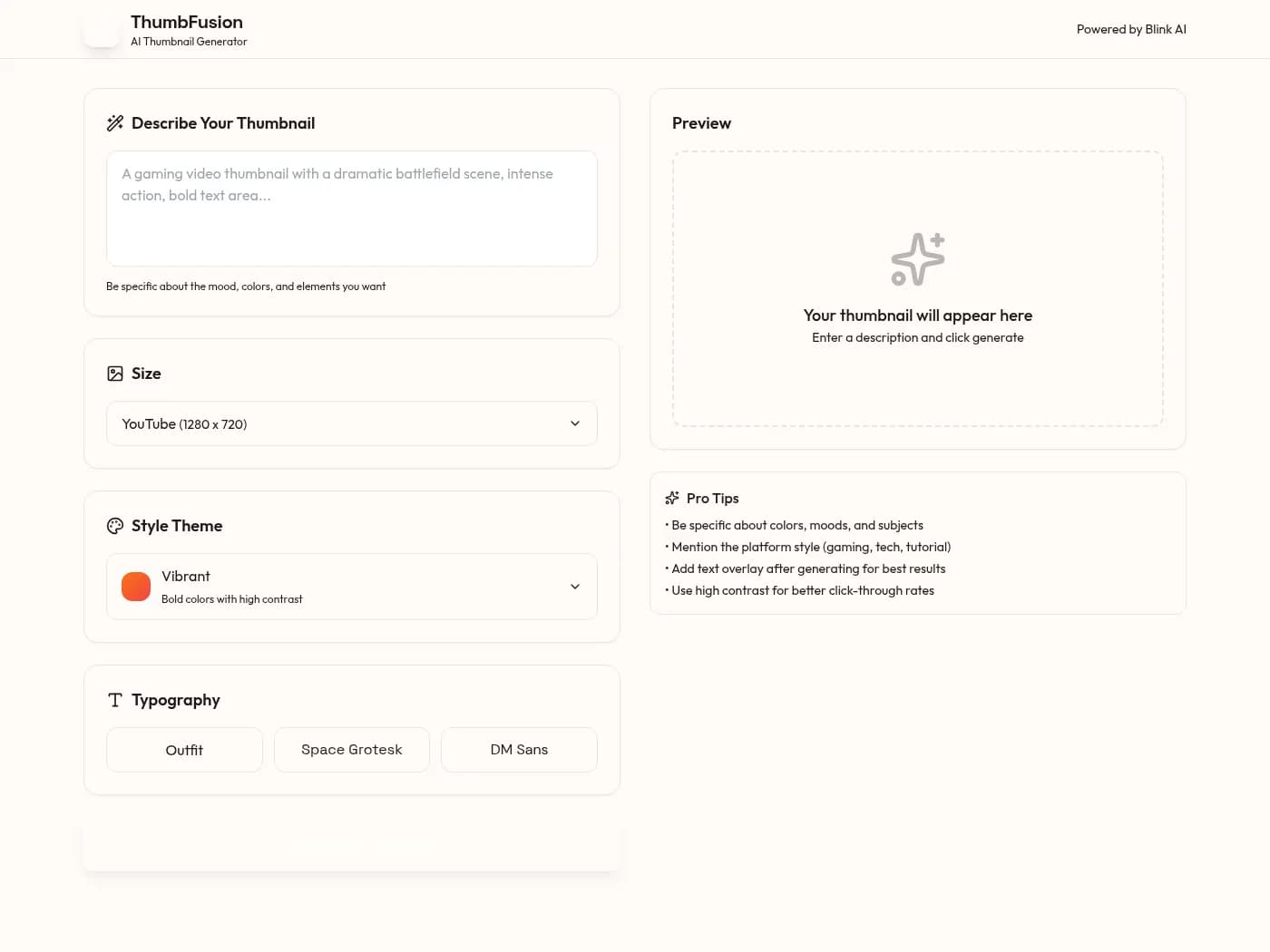 ThumbFusion Generator