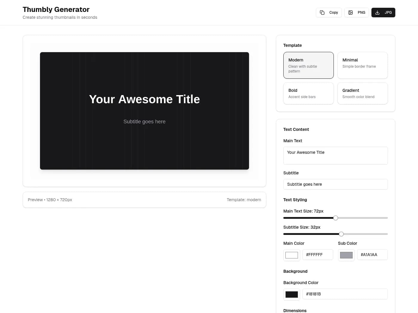 Thumbly Generator