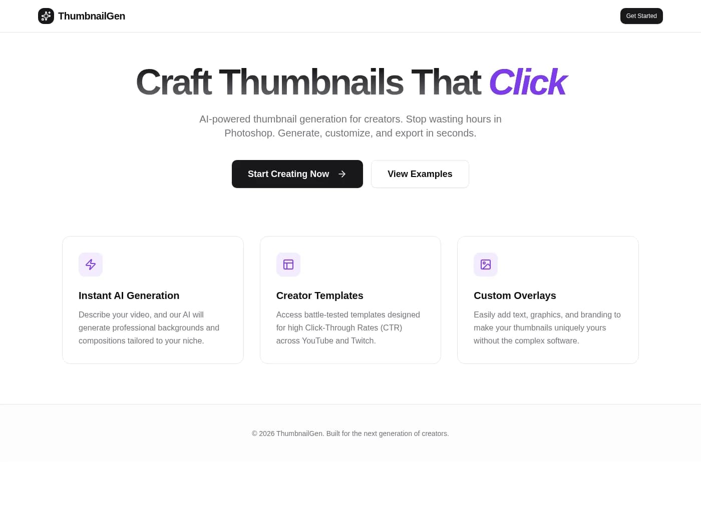 Creator Thumbnail Generator