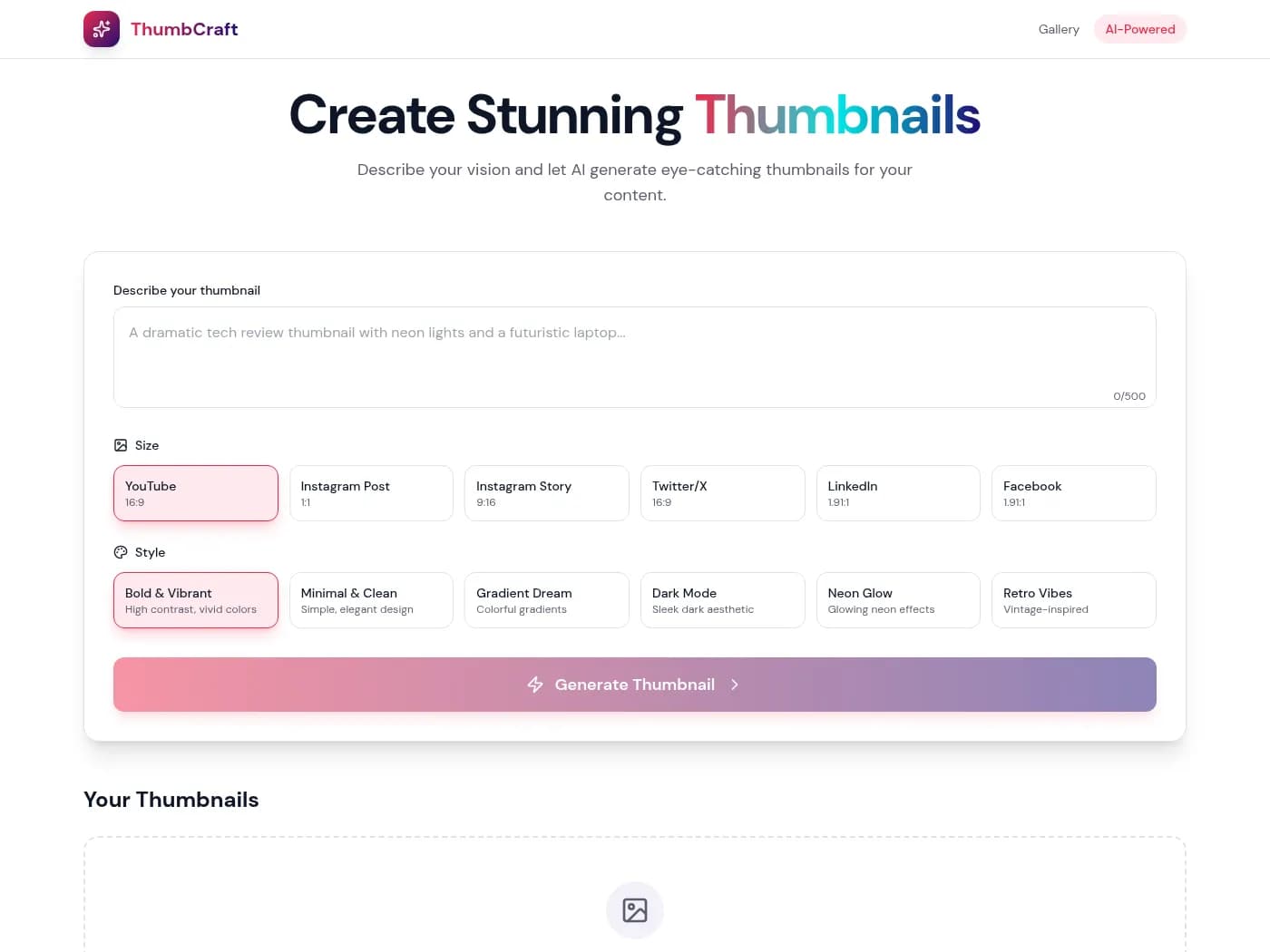 ThumbCraft Generator