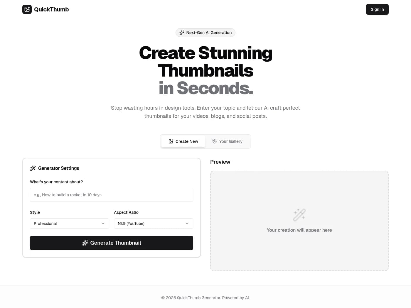 QuickThumb Generator