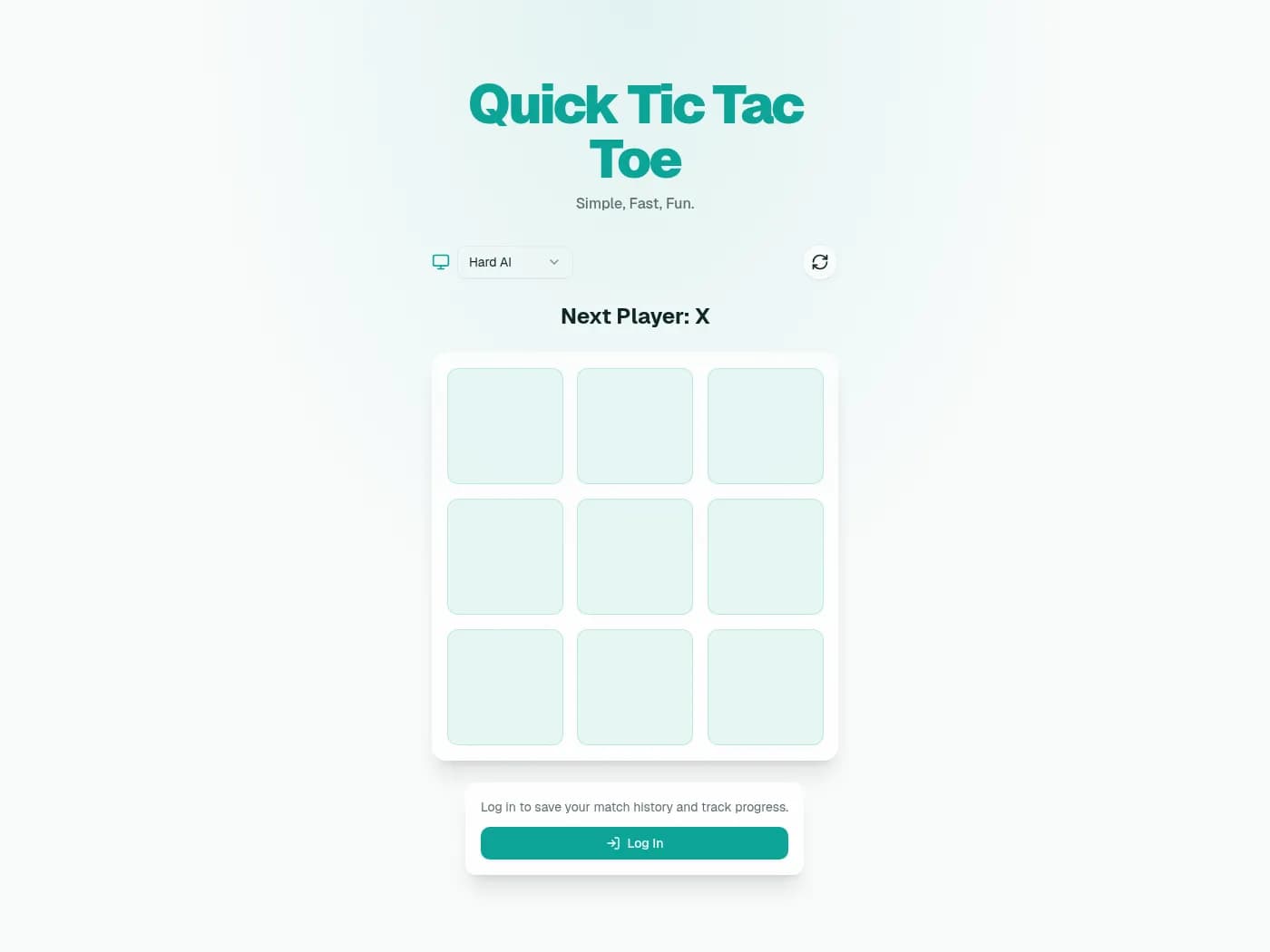 Quick Tic Tac Toe