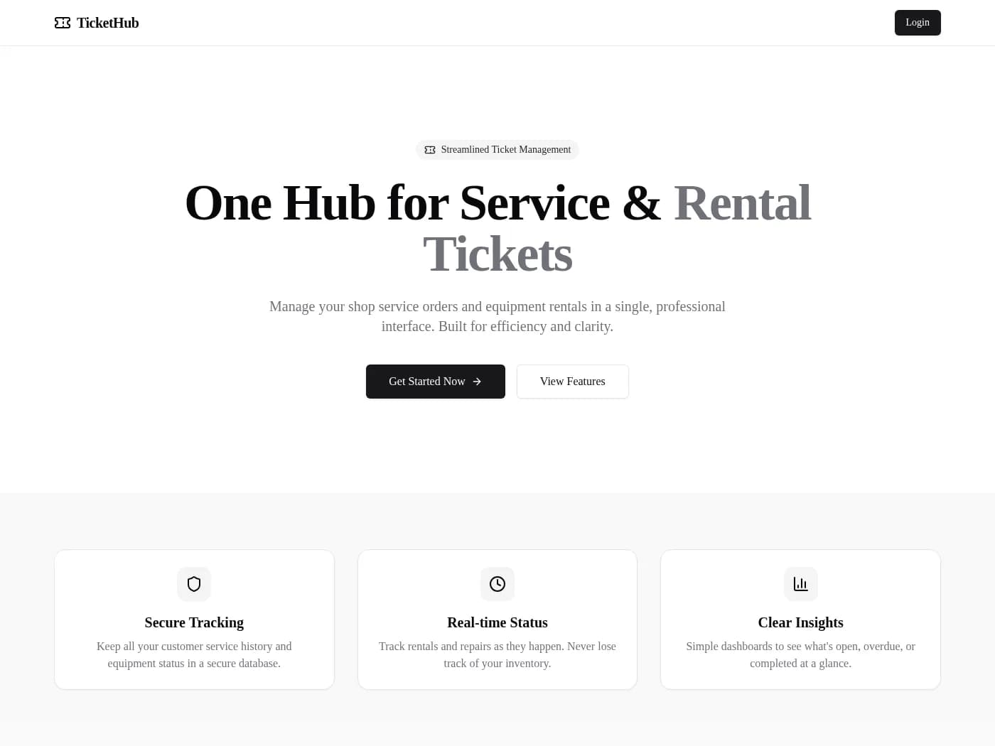 Service & Rental Ticket Hub